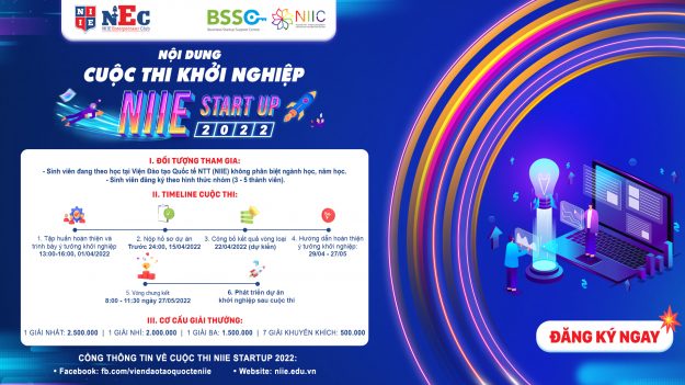 CUỘC THI KHỞI NGHIỆP “NIIE STARTUP 2022” - Viện Đào Tạo Quốc Tế NTT (NIIE)